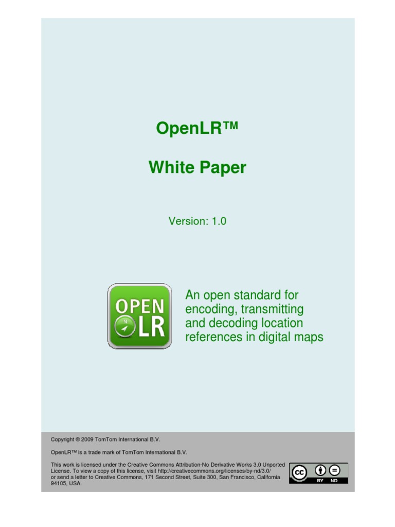 OpenLR Whitepaper | PDF | License | Copyright