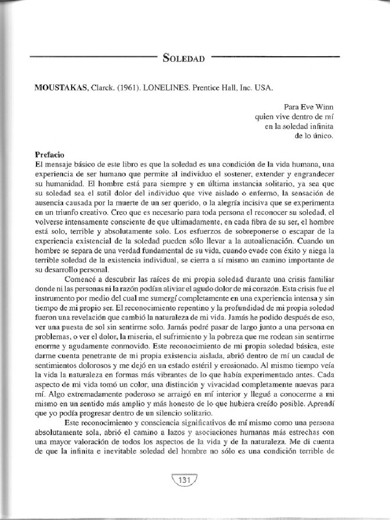 SOLEDAD (Clark Moustakas) | PDF
