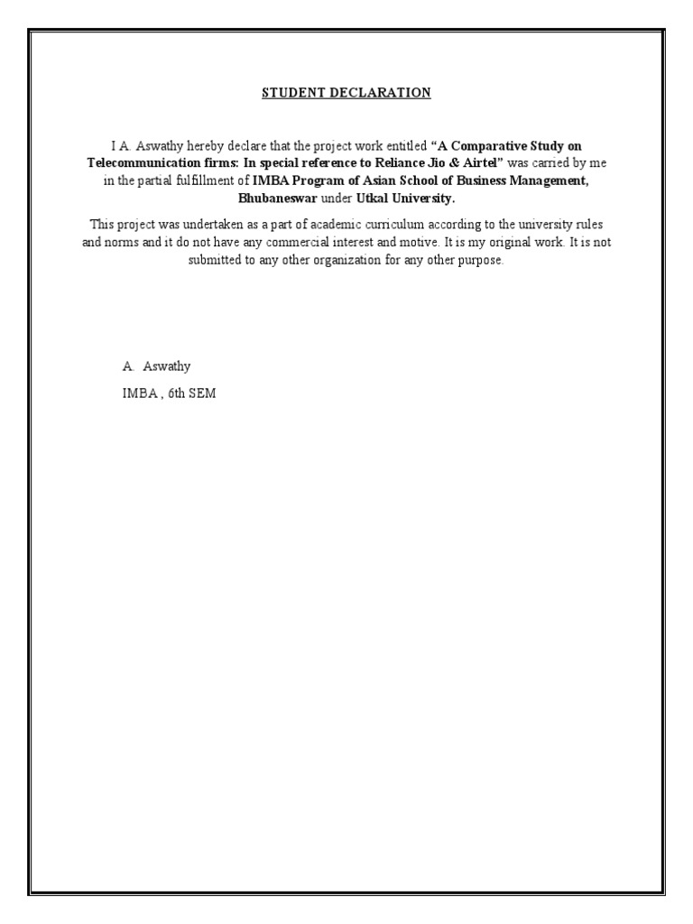 Student Declaration | PDF