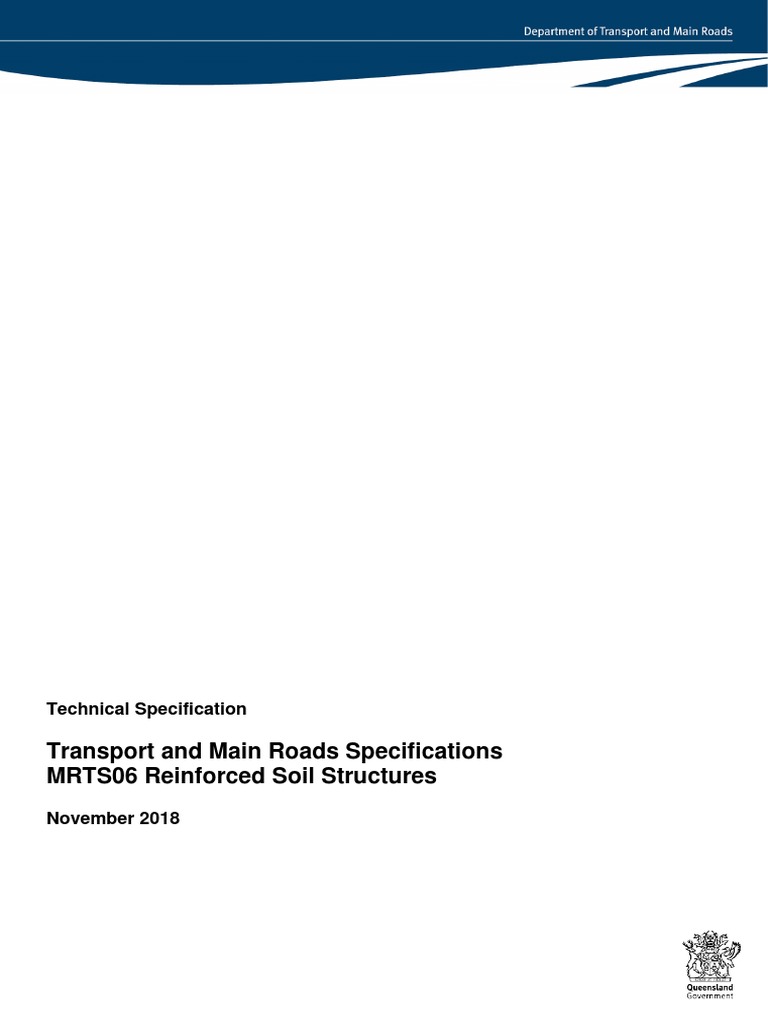 Transport and Main Roads Specifications MRTS06 Reinforced Soil ...