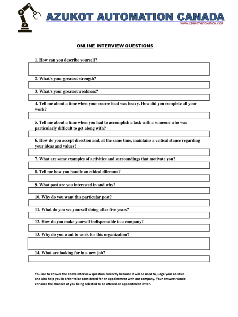 Online Interview Questions and Answers | PDF
