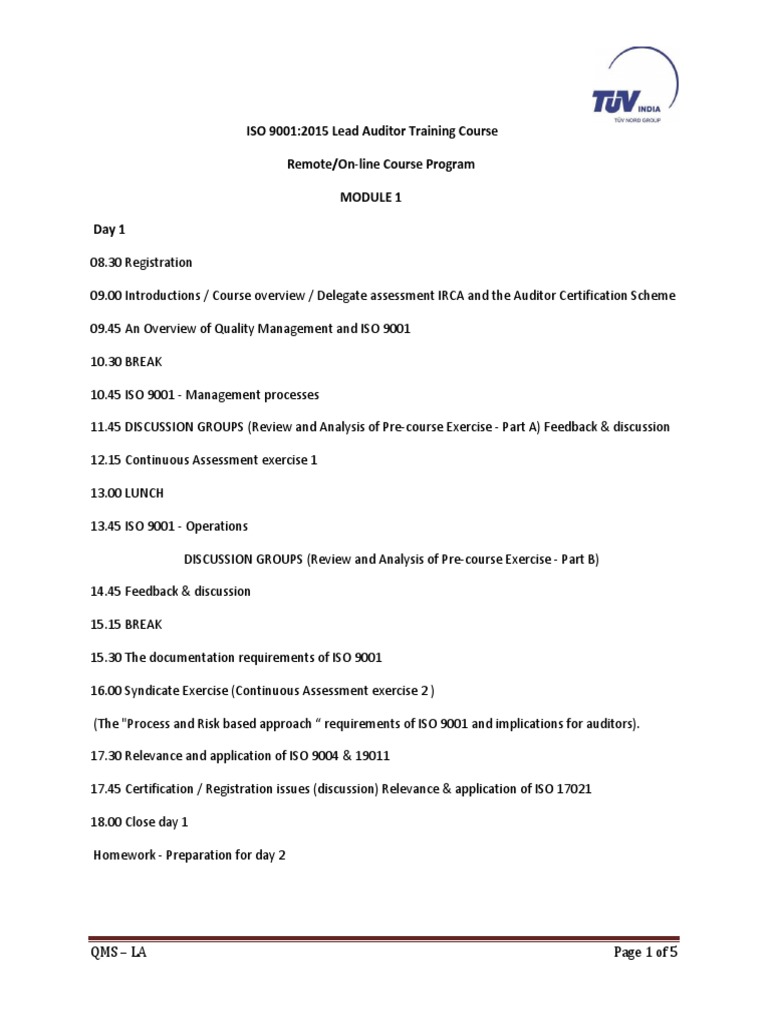 Training Program | PDF | Iso 9000 | Audit