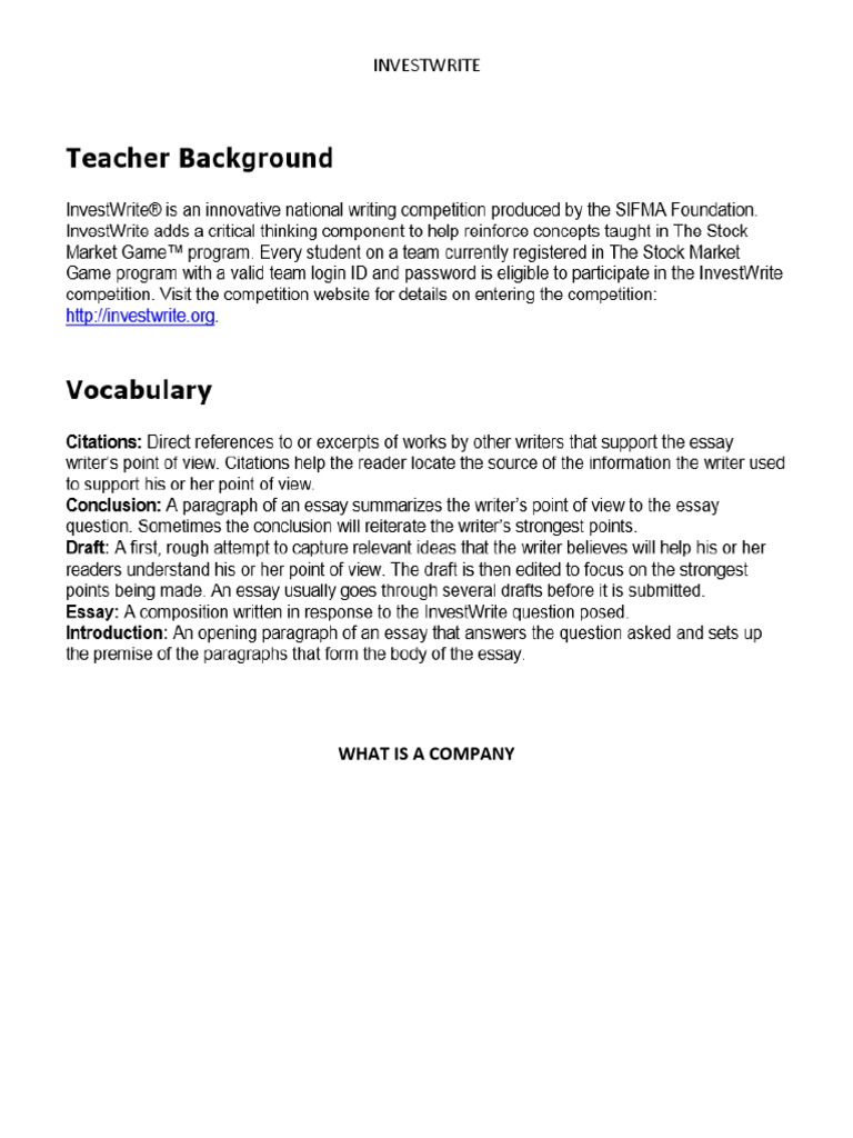 Investwrite: What Is A Company | PDF