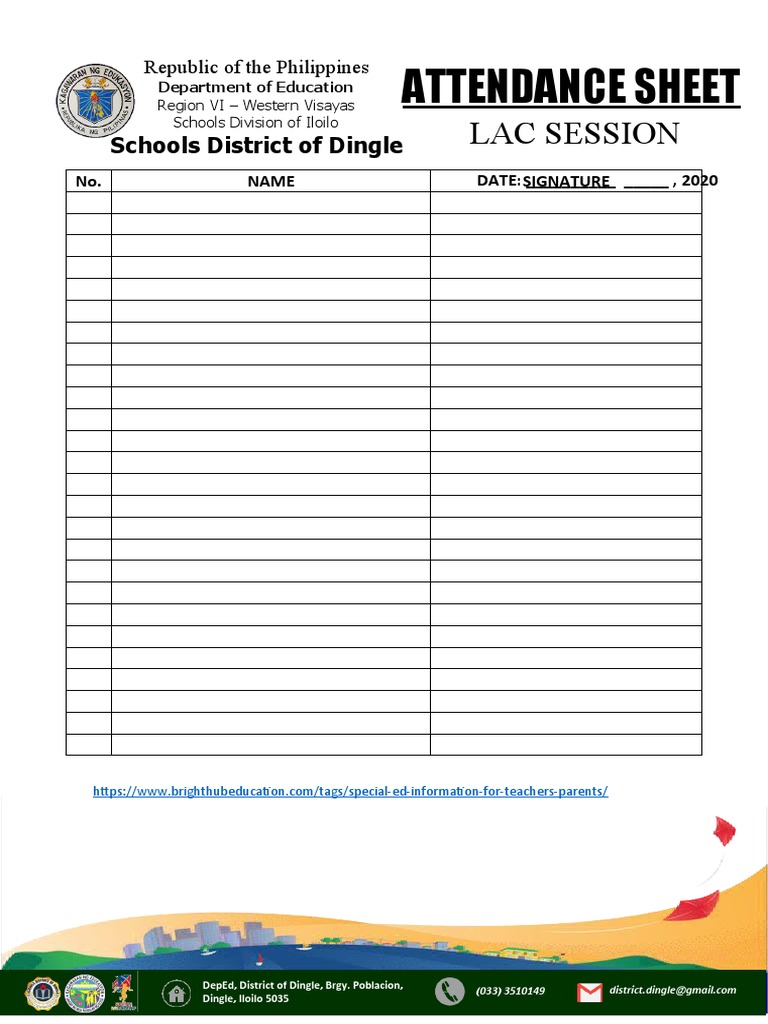 Attendance Sheet: Lac Session | PDF