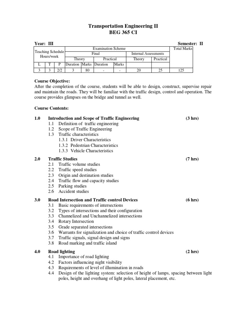 Transportation Engineering II | PDF | Road Surface | Road