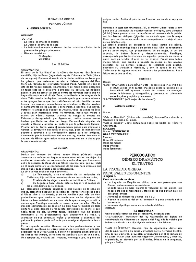 Literatura Griega | PDF | Odiseo | Edipo