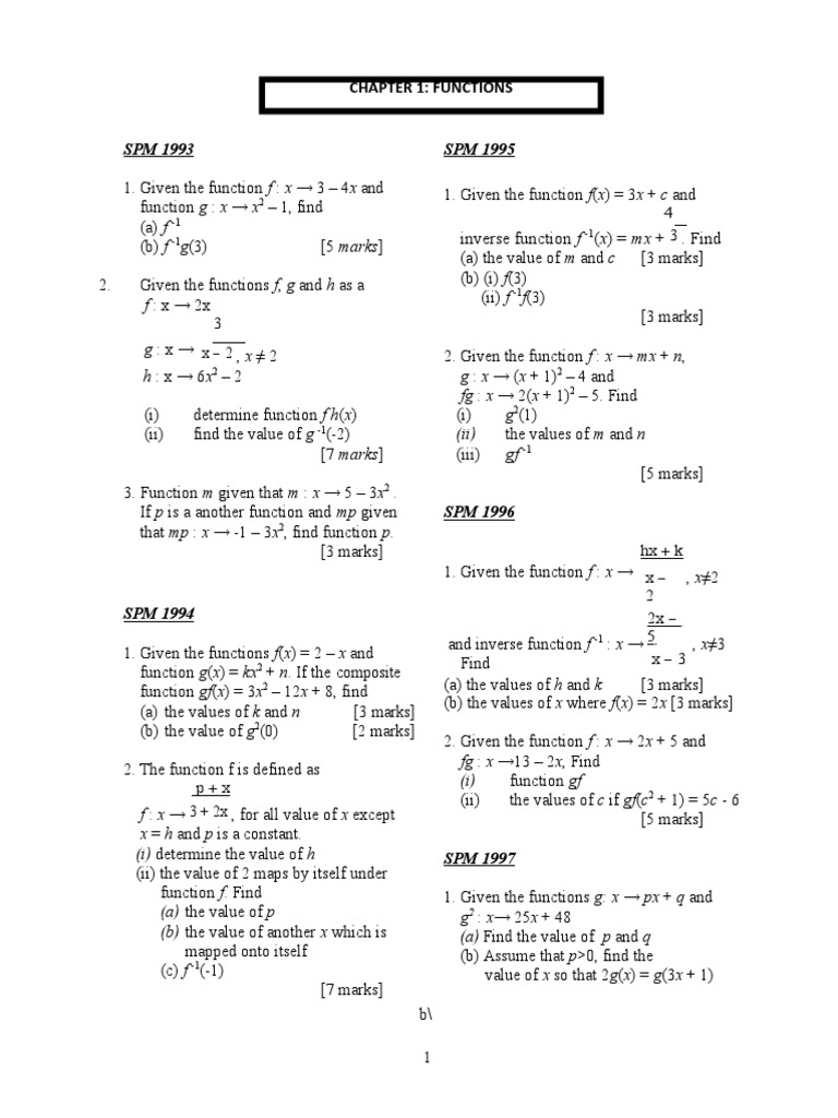 SPM Add Maths Pass Year Question | PDF | Quadratic Equation | Function ...