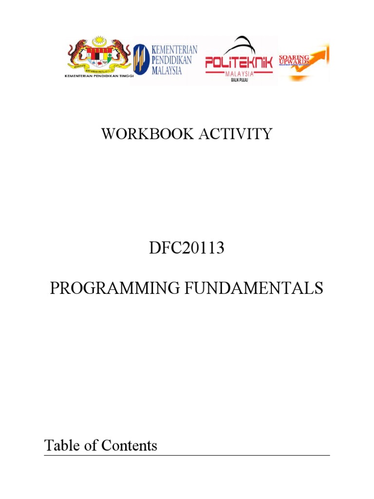 DFC20113 - Workbook - Activity - Pbu | PDF | Pointer (Computer Programming) | Subroutine