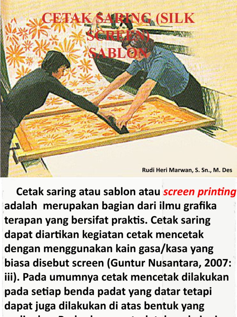 6 Pert. 6 CETAK SARING SILK SCREEN SABLON | PDF