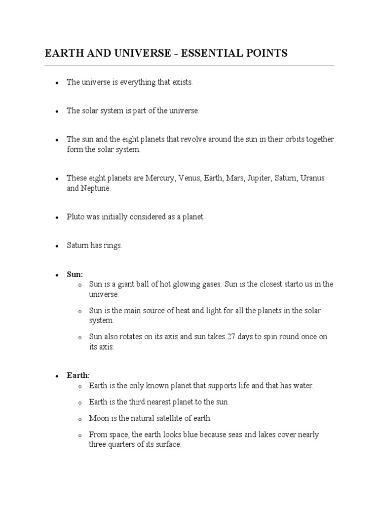 Earth and Universe | PDF | Planets | Equator