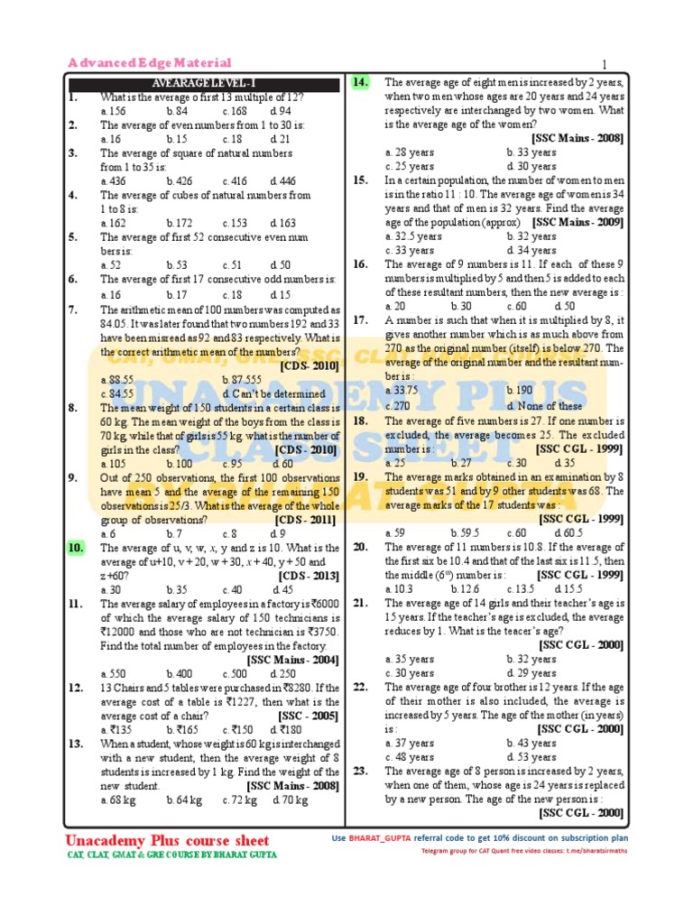 Average Question Sheet | PDF | Team Sports | Ball And Bat Games
