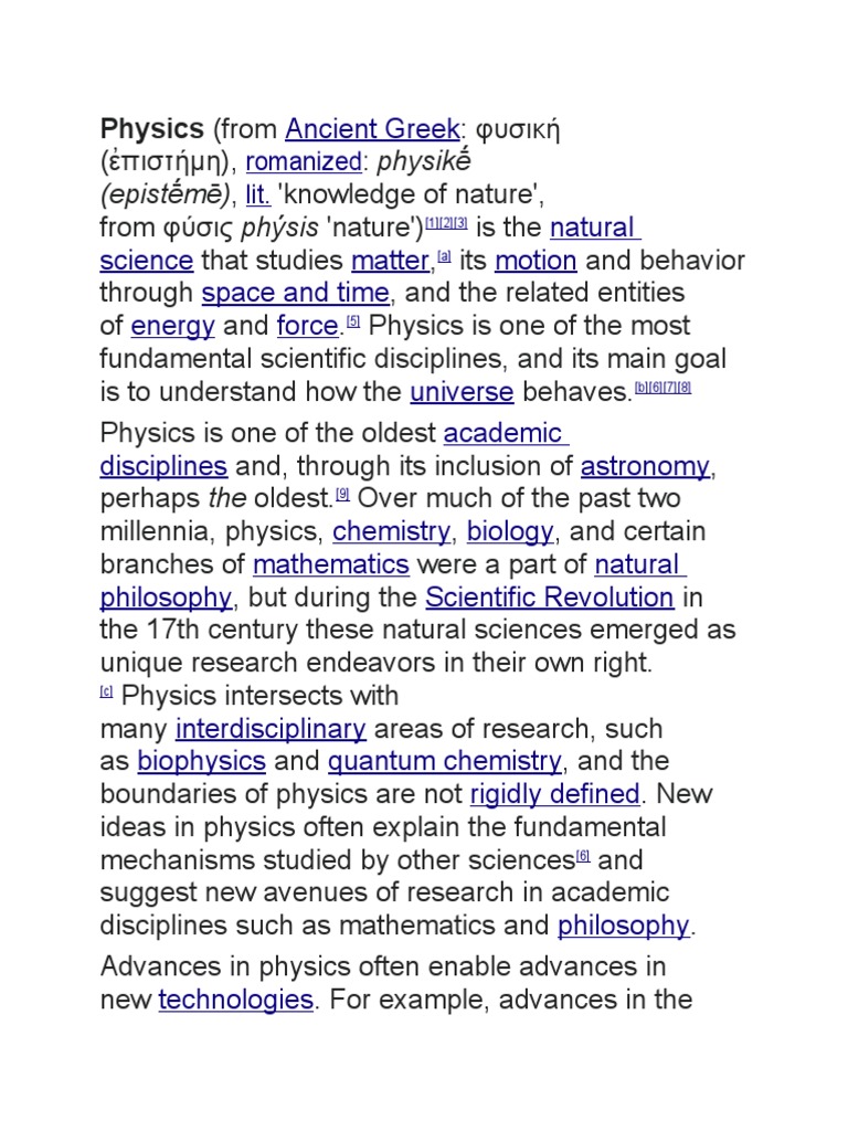 Understanding Physics: Nature's Science | PDF