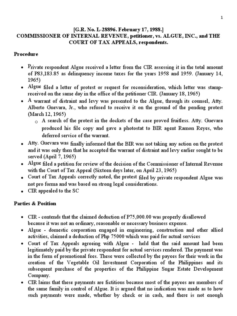 TAX Cases | PDF | Tax Deduction | Gross Income