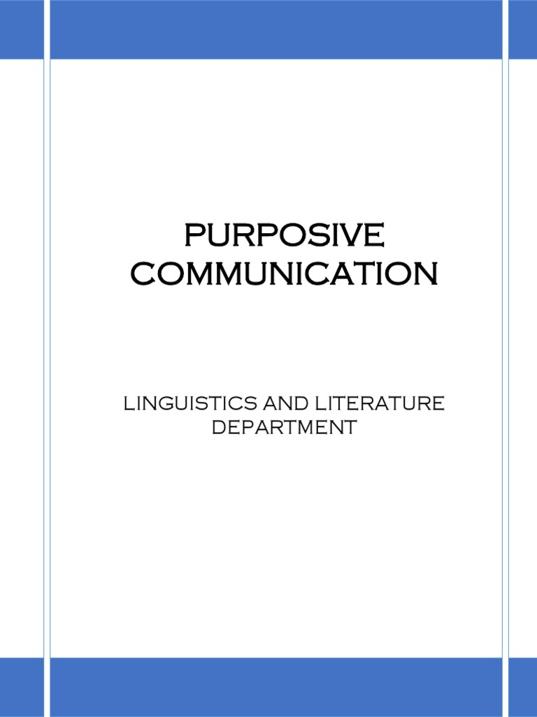 Purposive Com Module Unit 1 PDF | PDF | Nonverbal Communication | Communication