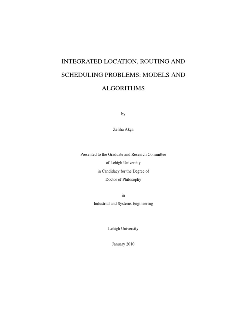 Integrated Models Of Location And Routing Download Free Pdf Linear