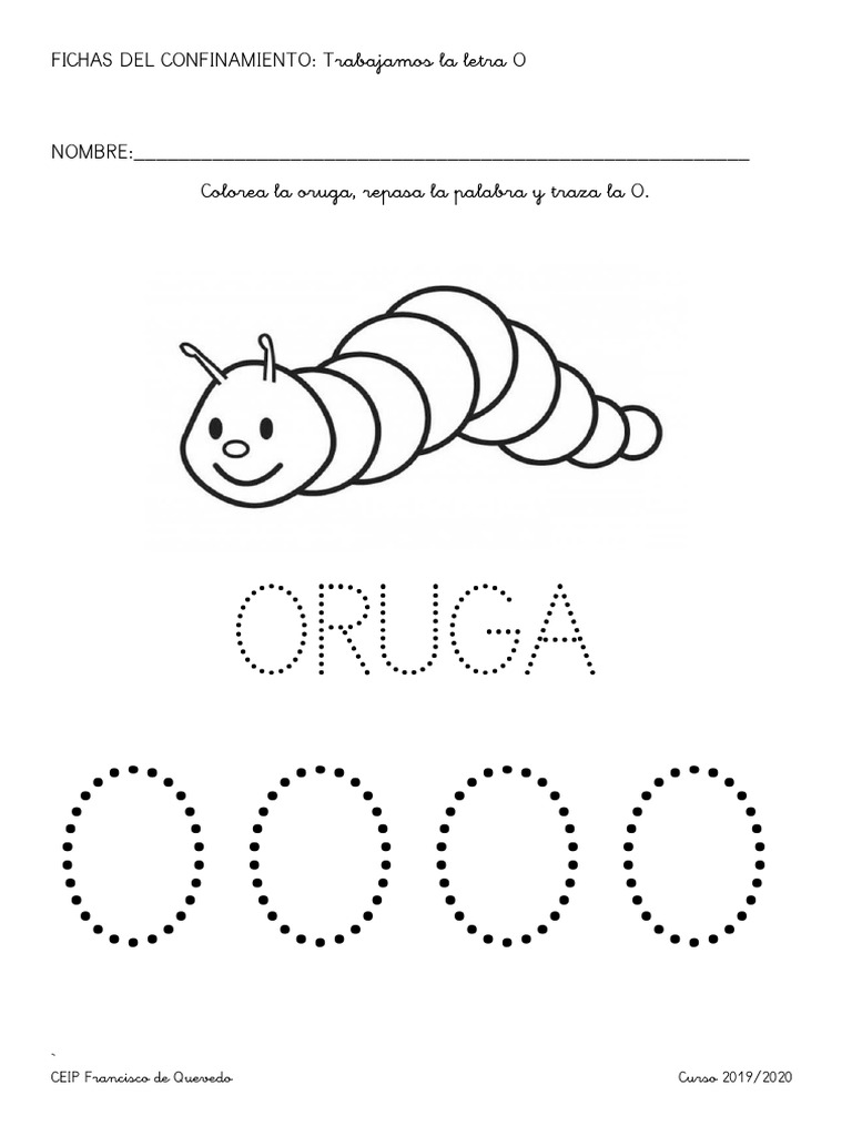 Fichas de La Letra O | PDF