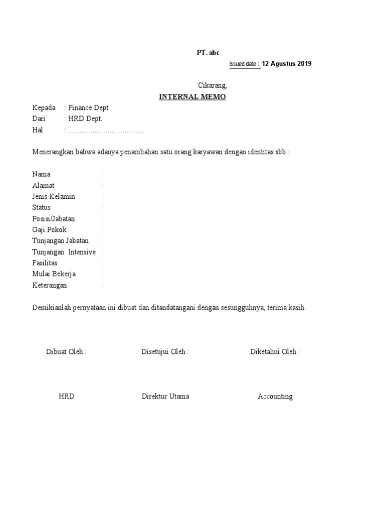 Internal Memo | PDF