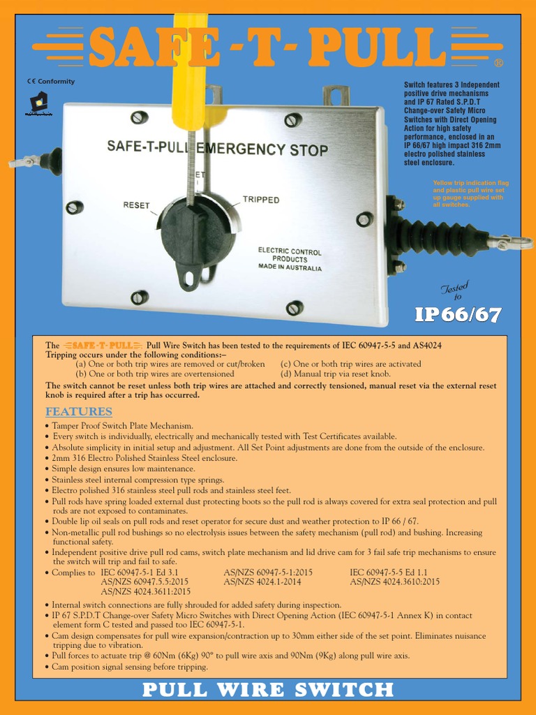 ECP Safe-T-Pull SSB Stainless (2019) | PDF | Switch | Alternating Current