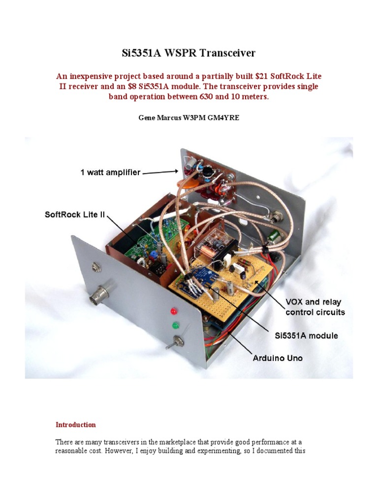 Si5351A WSPR Transceiver Project | PDF | Amplifier | Transmitter