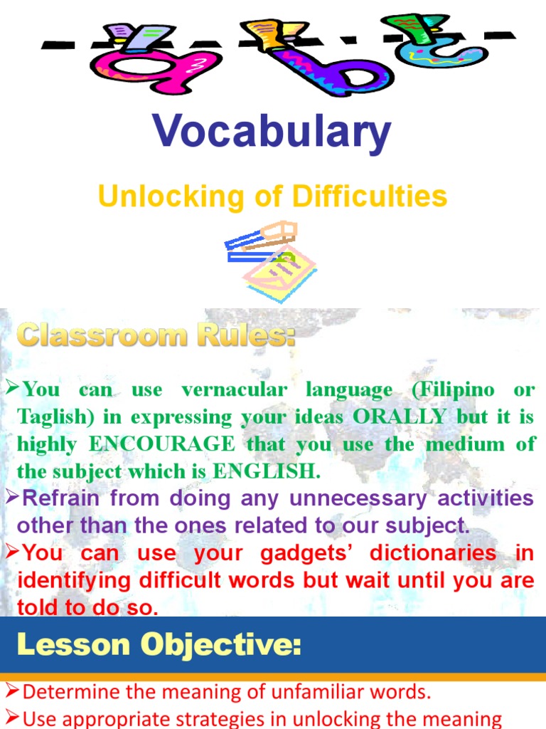 Unlocking of Word Difficulties | PDF | Vocabulary | Cognition