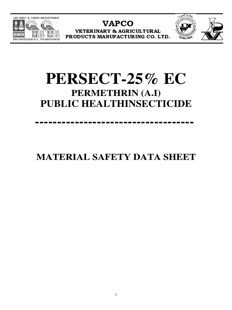 Persect-25% Ec: Public Healthinsecticide | Download Free PDF ...