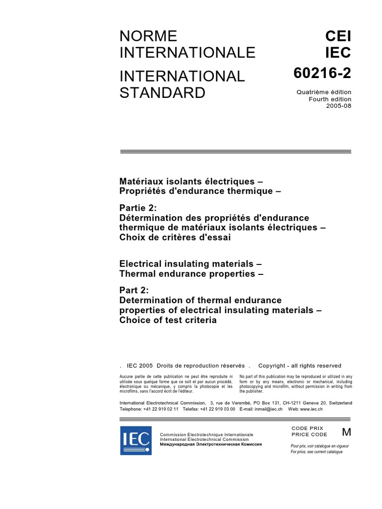 Iec 60216-2-2005 | PDF | International Organization For Standardization ...