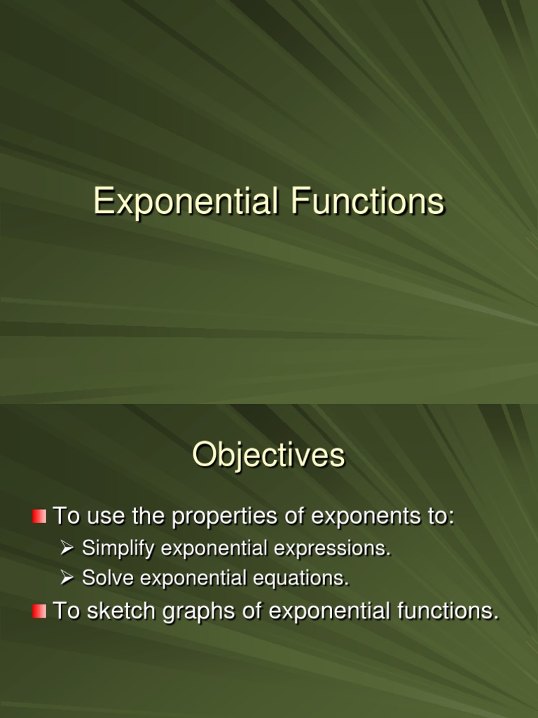 Exponential Functions | PDF | Exponential Function | Exponentiation
