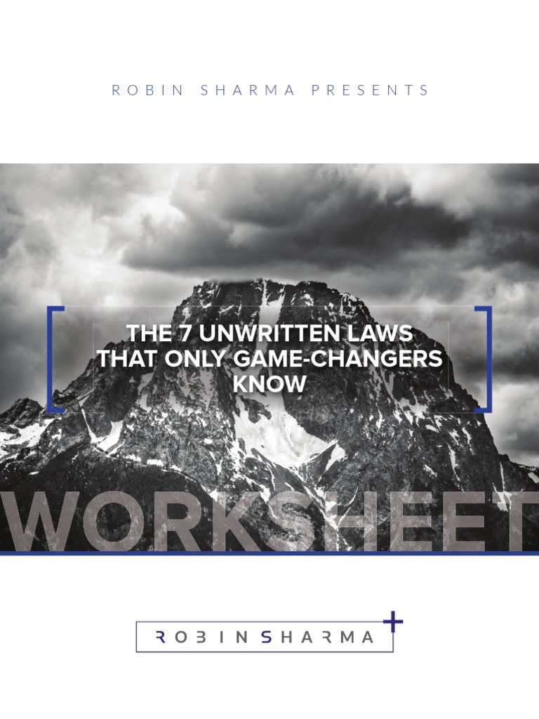 The 7 Unwritten Laws That Only Game Changers Know Worksheet | PDF