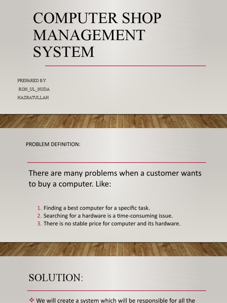 Computer Shop Management System | PDF