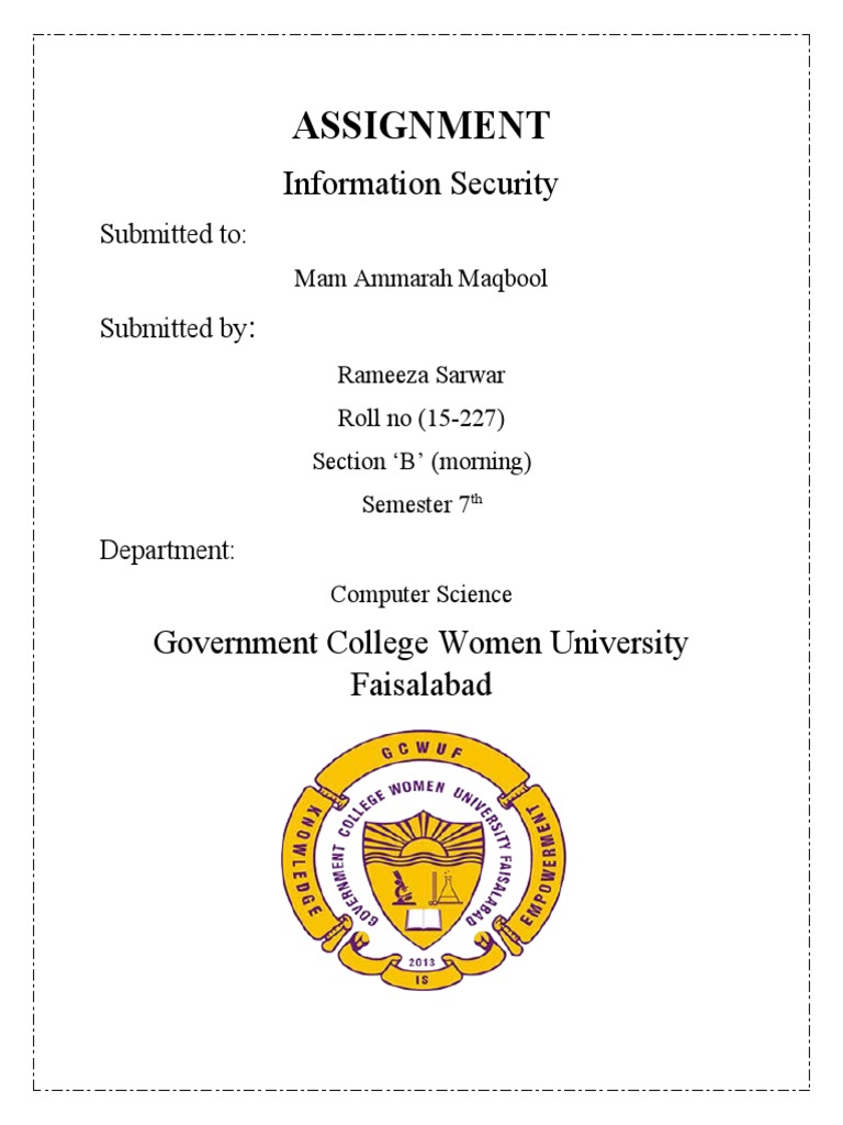 Assignment: Information Security | PDF | Computer Network | File Transfer Protocol