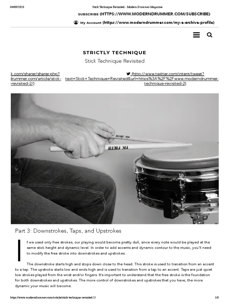 Stick Technique Revisited II - Modern Drummer Magazine | PDF