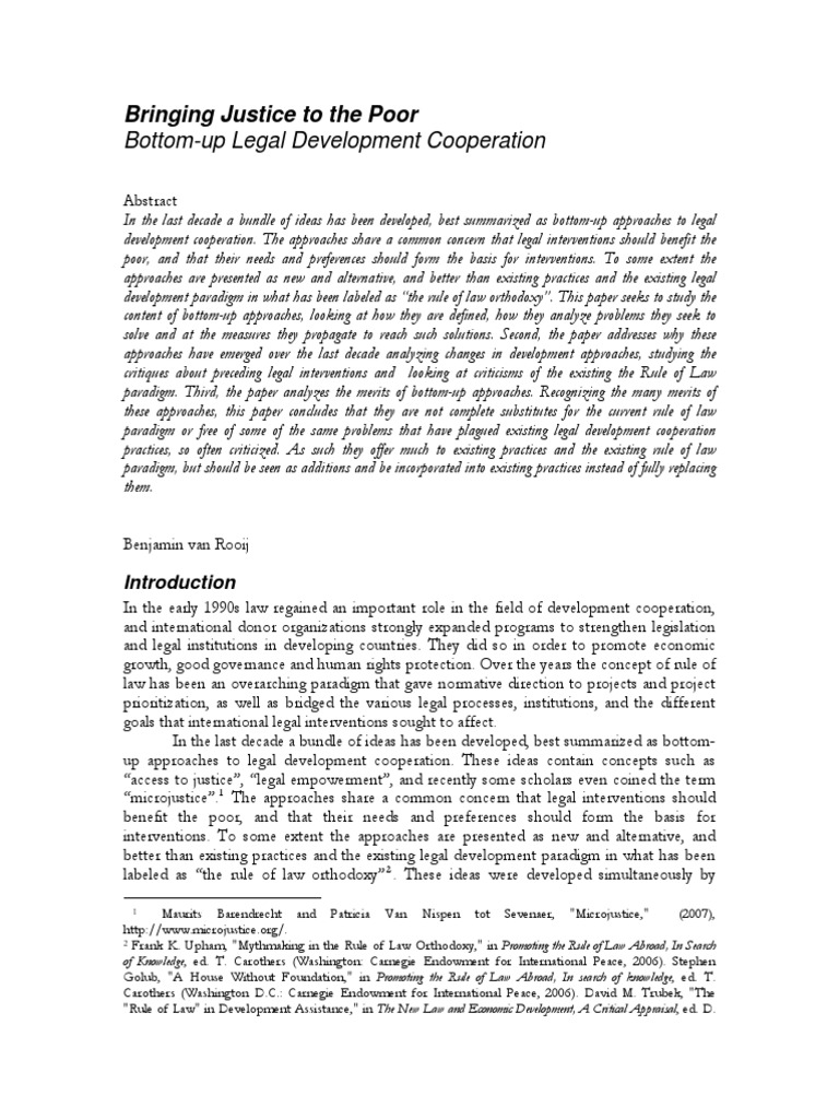 Bottom-Up Legal Development for Justice | PDF | Empowerment | Poverty