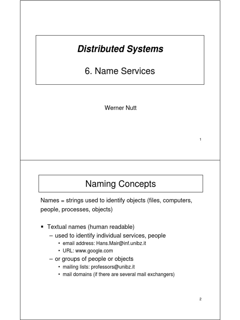 Distributed Systems Name Resolution | PDF | Domain Name System | Domain ...