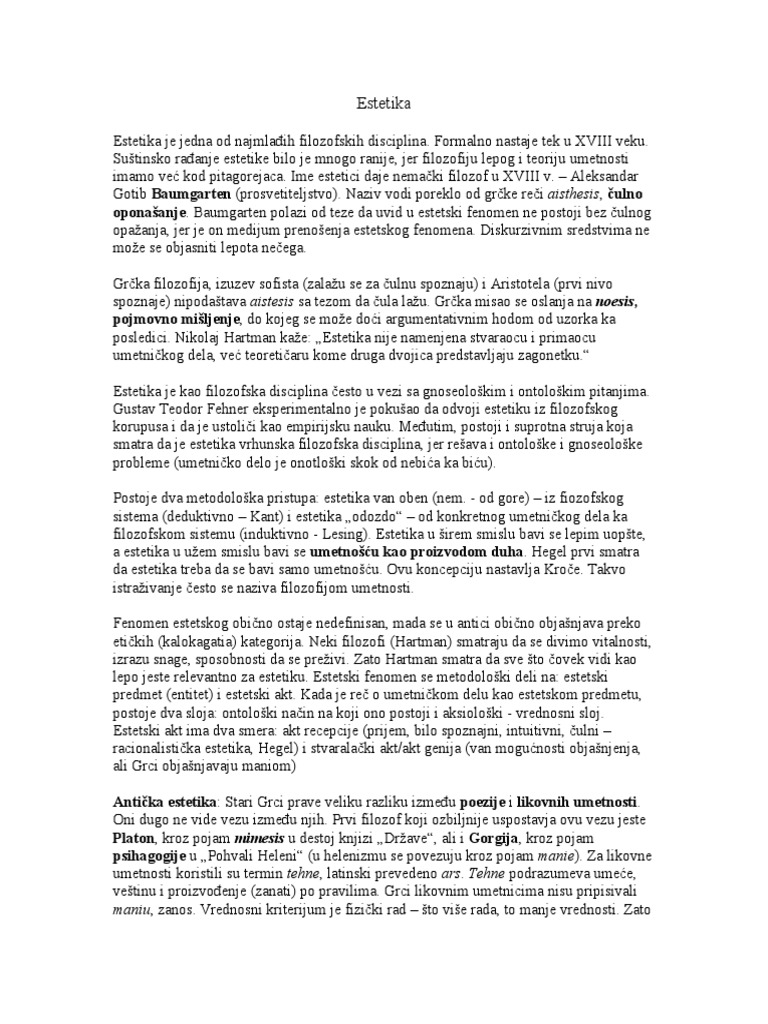 ESTetika Skripta | PDF