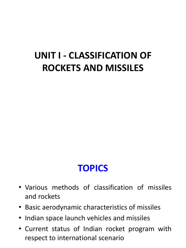 Classification of Rockets and Missiles | PDF | Rocket | Missile