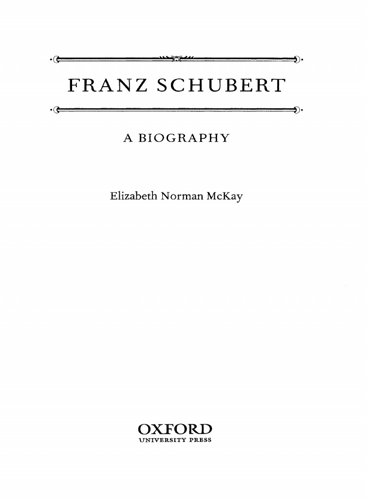 Franz Schubert A Biography (Clarendon Paperbacks) PDF | PDF