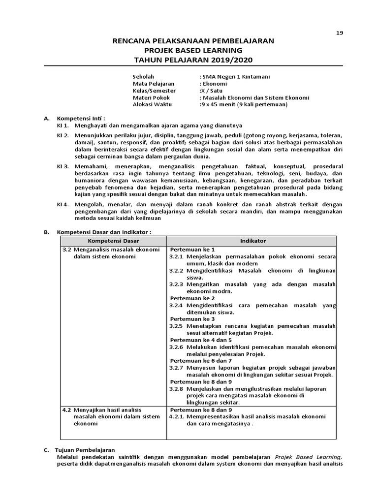 RPP EKONOMI PJBL | PDF | Seni | Komputer