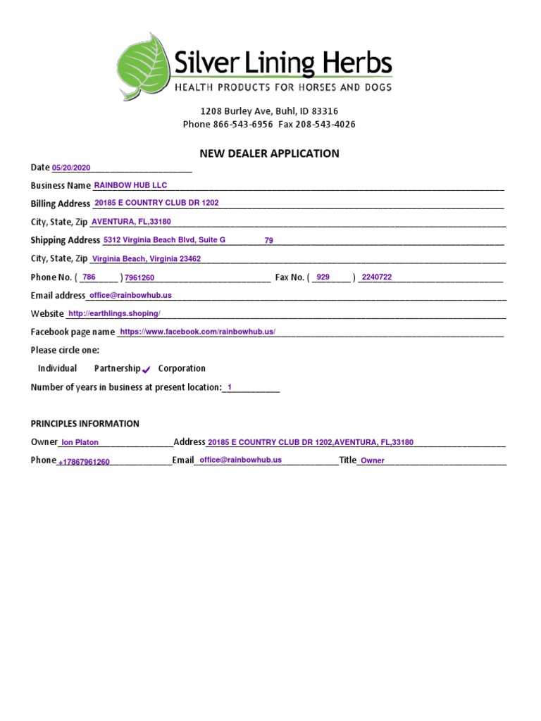 New Dealer Application Form | PDF