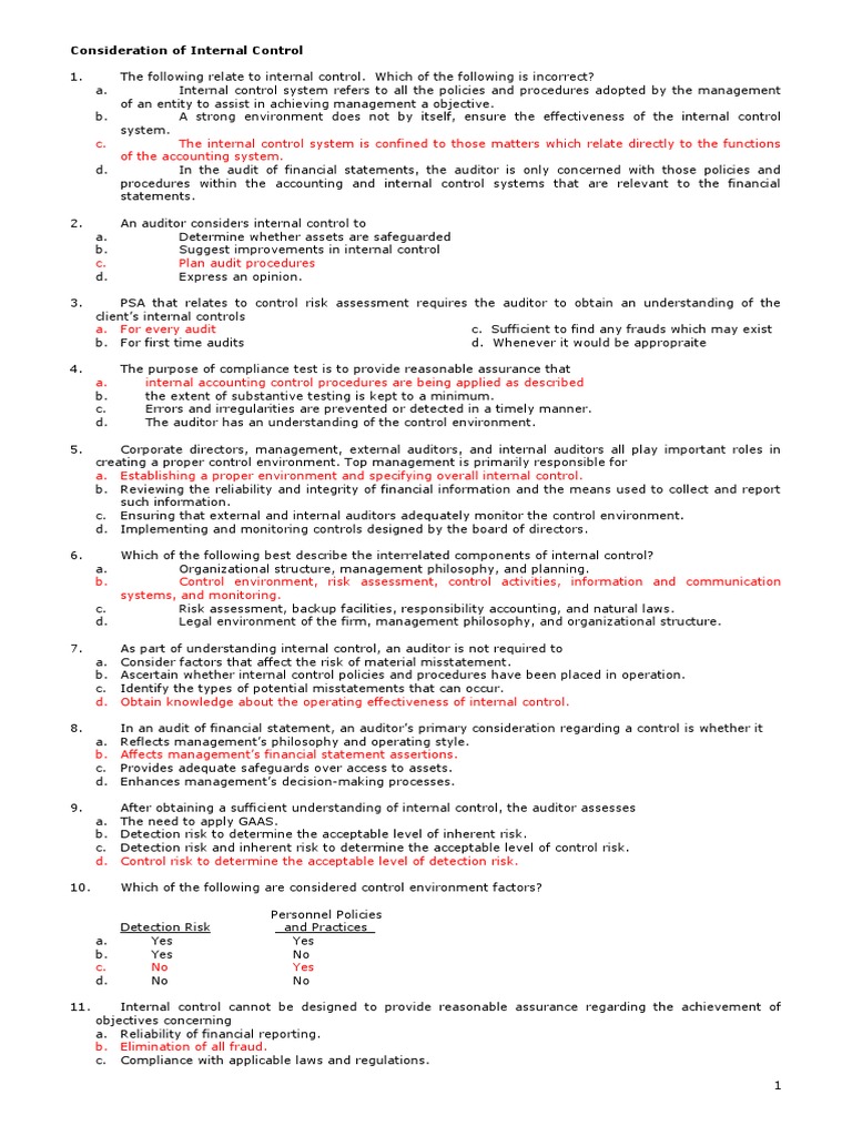 Consideration of Internal Control | PDF | Internal Control | Financial Audit