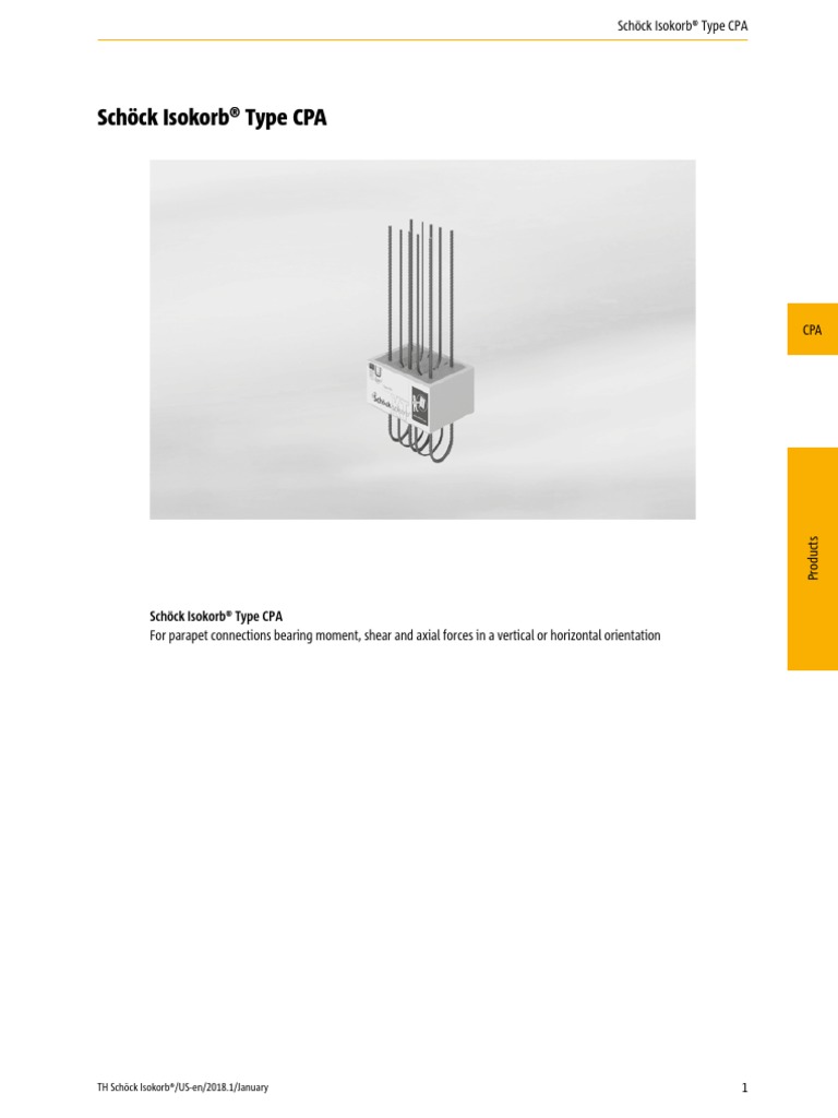 Schoeck Isokorb Type CPA Technical Manual USA | PDF | Architectural Design | Architecture