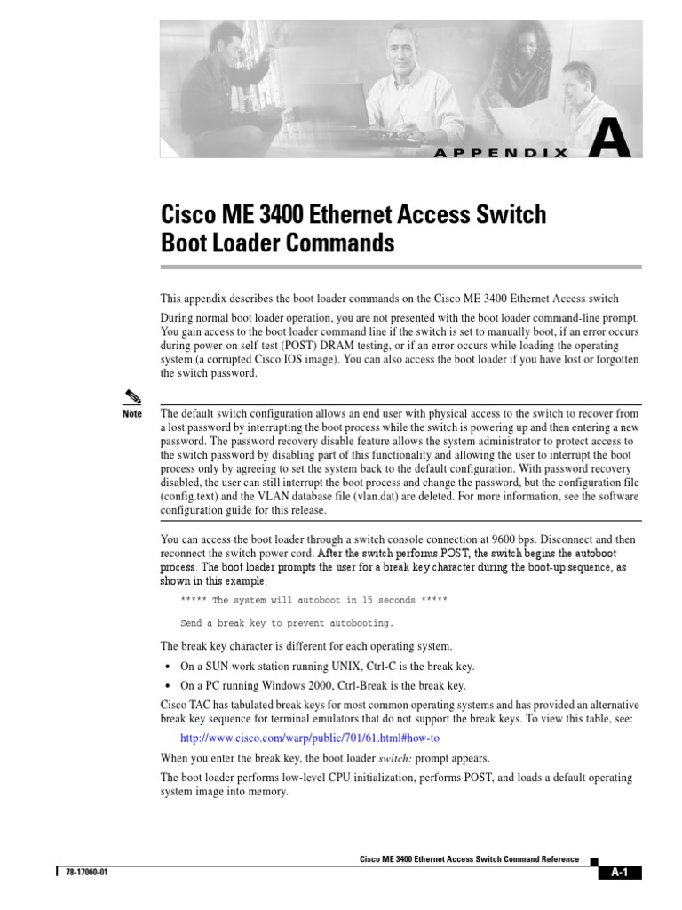 Cisco ME 3400 Boot Loader Commands | PDF | Booting | File System