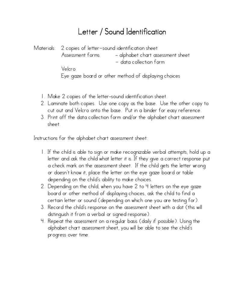Letter Sound Instructions | PDF