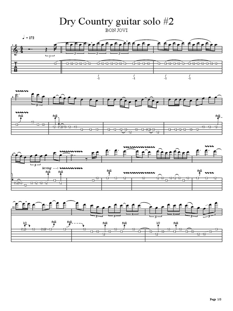 Bon Jovi - Dry County Solo#2 | PDF
