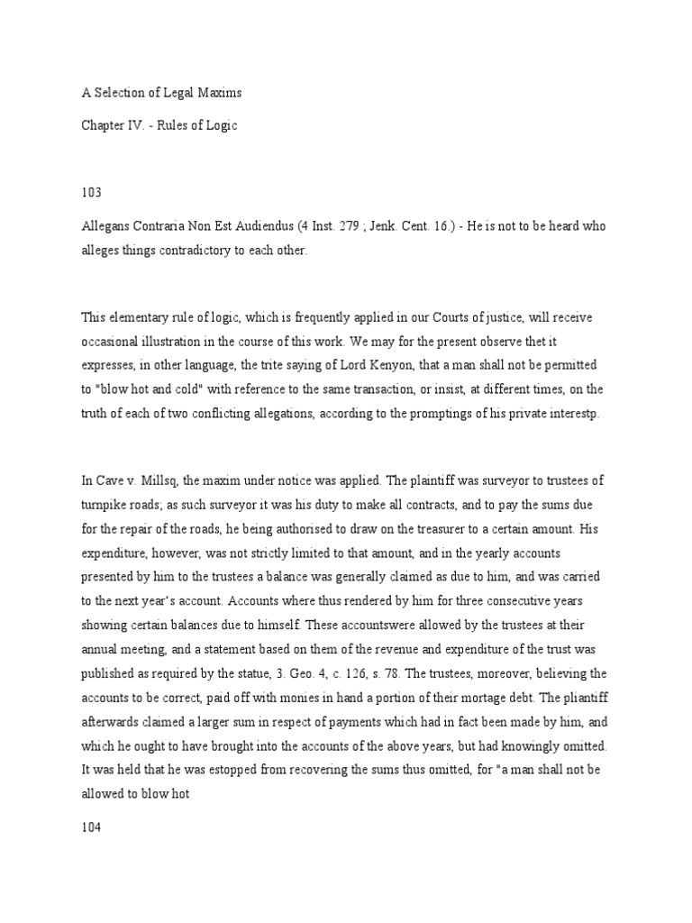 A Selection of Legal Maxims | PDF | Lease | Negligence