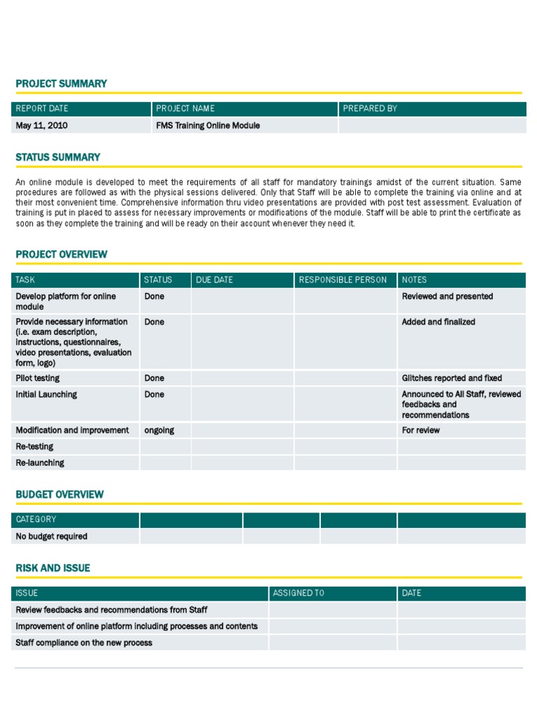 FMS Online Module | PDF
