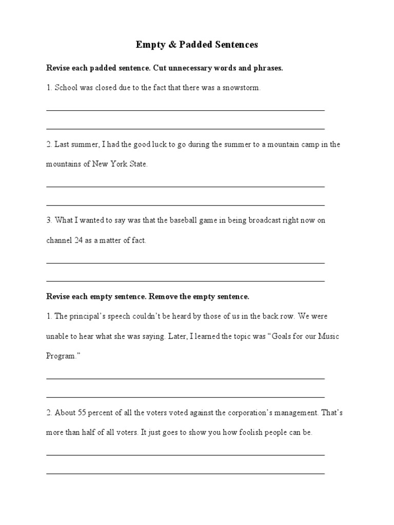 Empty and Padded Sentence Shorter | PDF | Foreign Language Studies ...