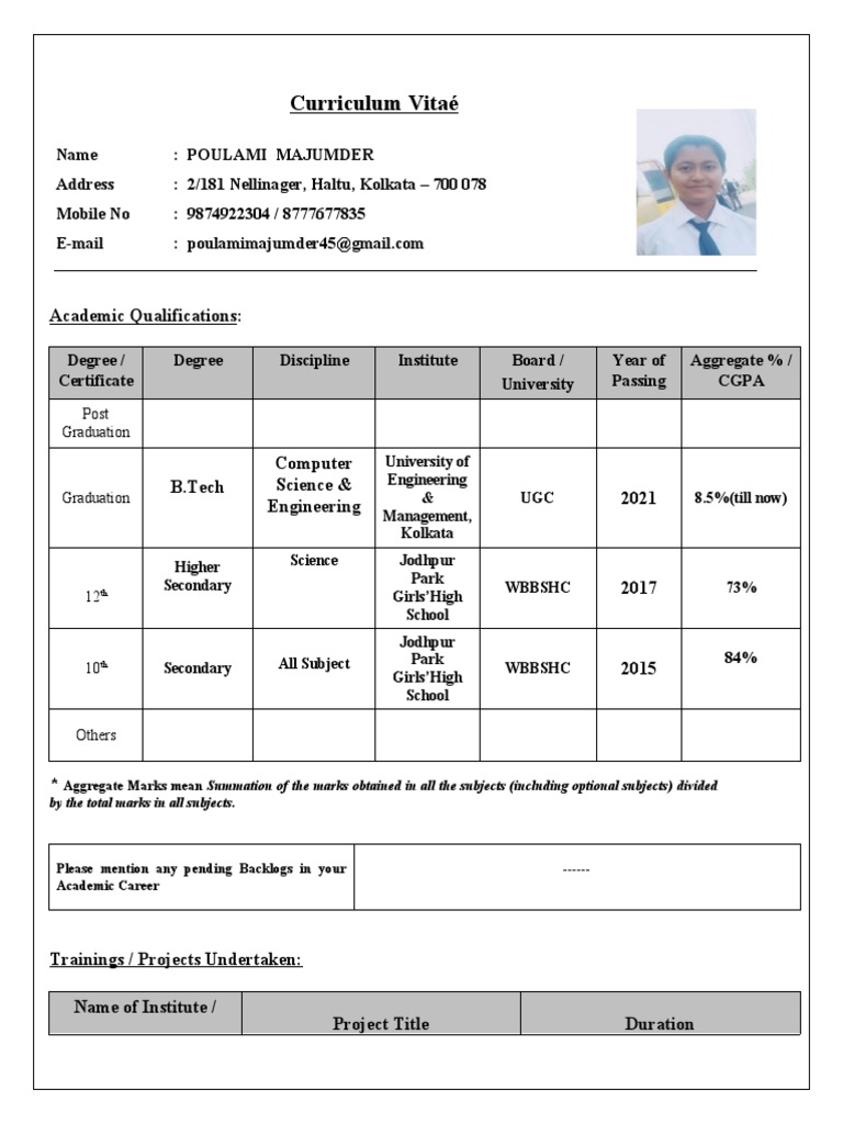 Curriculum Vitaé: Academic Qualifications | PDF | Academic Degree | Educational Stages