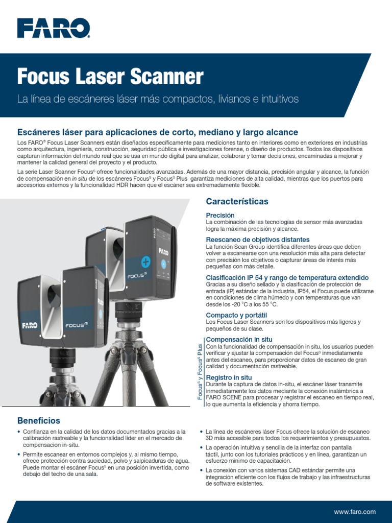 Hoja Técnica Faro Focus S M Laser Scanner | PDF | Escáner de imagen | Láser