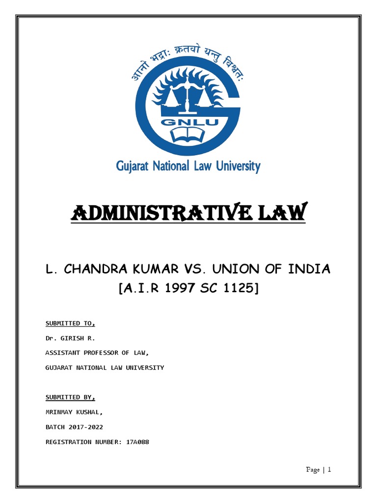 Administrative Law Project | PDF | Supreme Courts | Supreme Court Of India