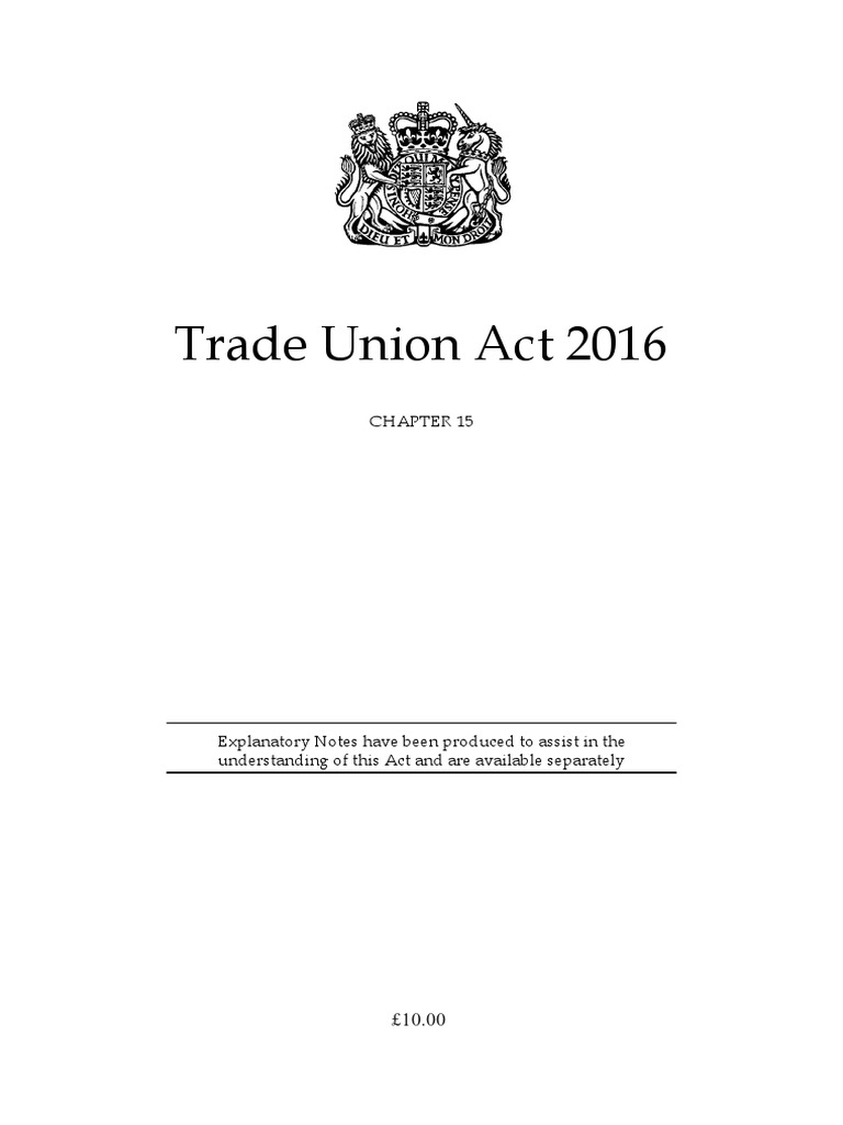 Trade Union Act 2016 | PDF | Picketing | Employment